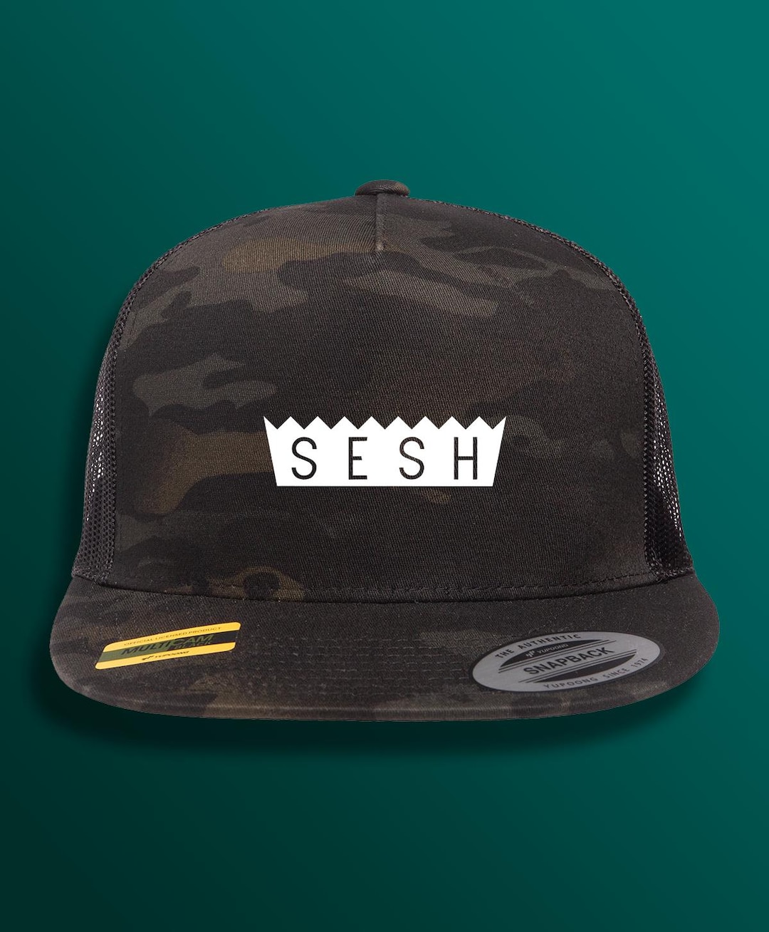 SESH - Bones / Trucker Hat-black Camouflage - Etsy
