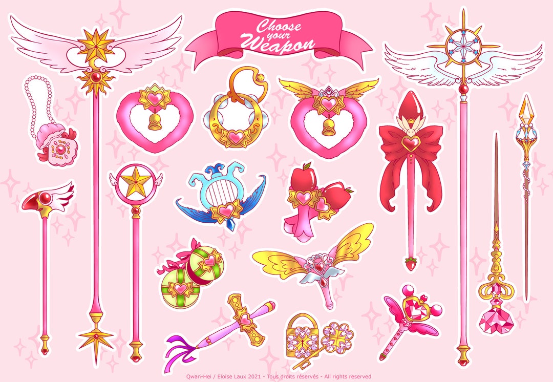 Holographic Sticker Sheet Magical Girl Inventory - Etsy
