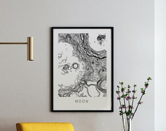 Moon Map Poster - Etsy