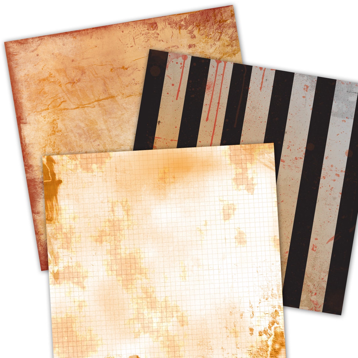 Grunge Digital Paper Orange and Black Pumpkin Town Printable Halloween ...