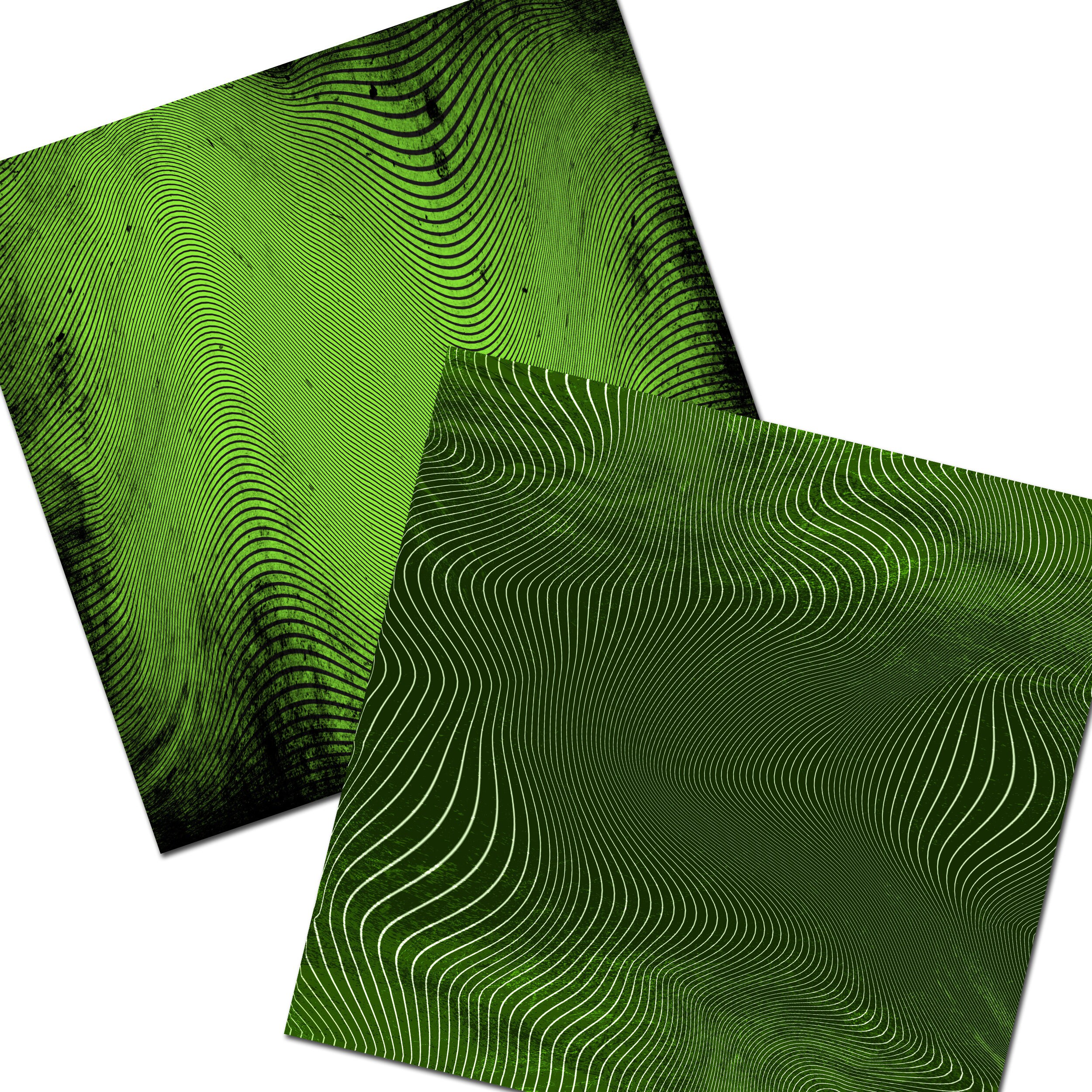 Optical Lime and Black Digital Paper Half Pack of Striped Green ...
