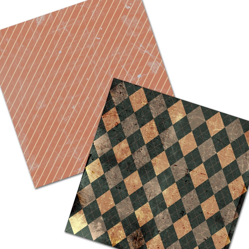 Digital Paper Pack PREP SCHOOL DROPOUT Argyle, Plaid, Pinstripe Grunge ...