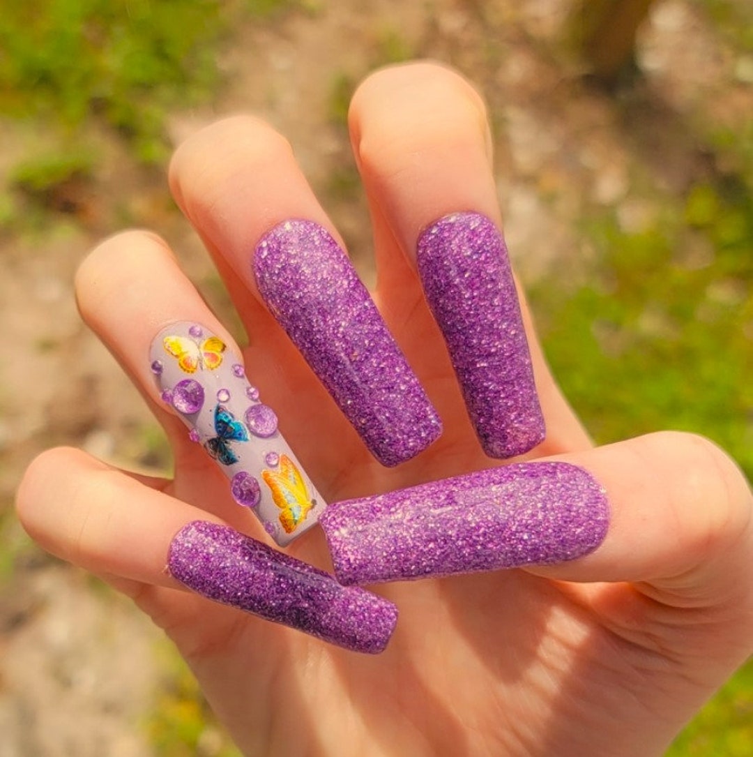 Sparkly Purple Press on Nails/purple Press on Nails/purple Nails/purple ...