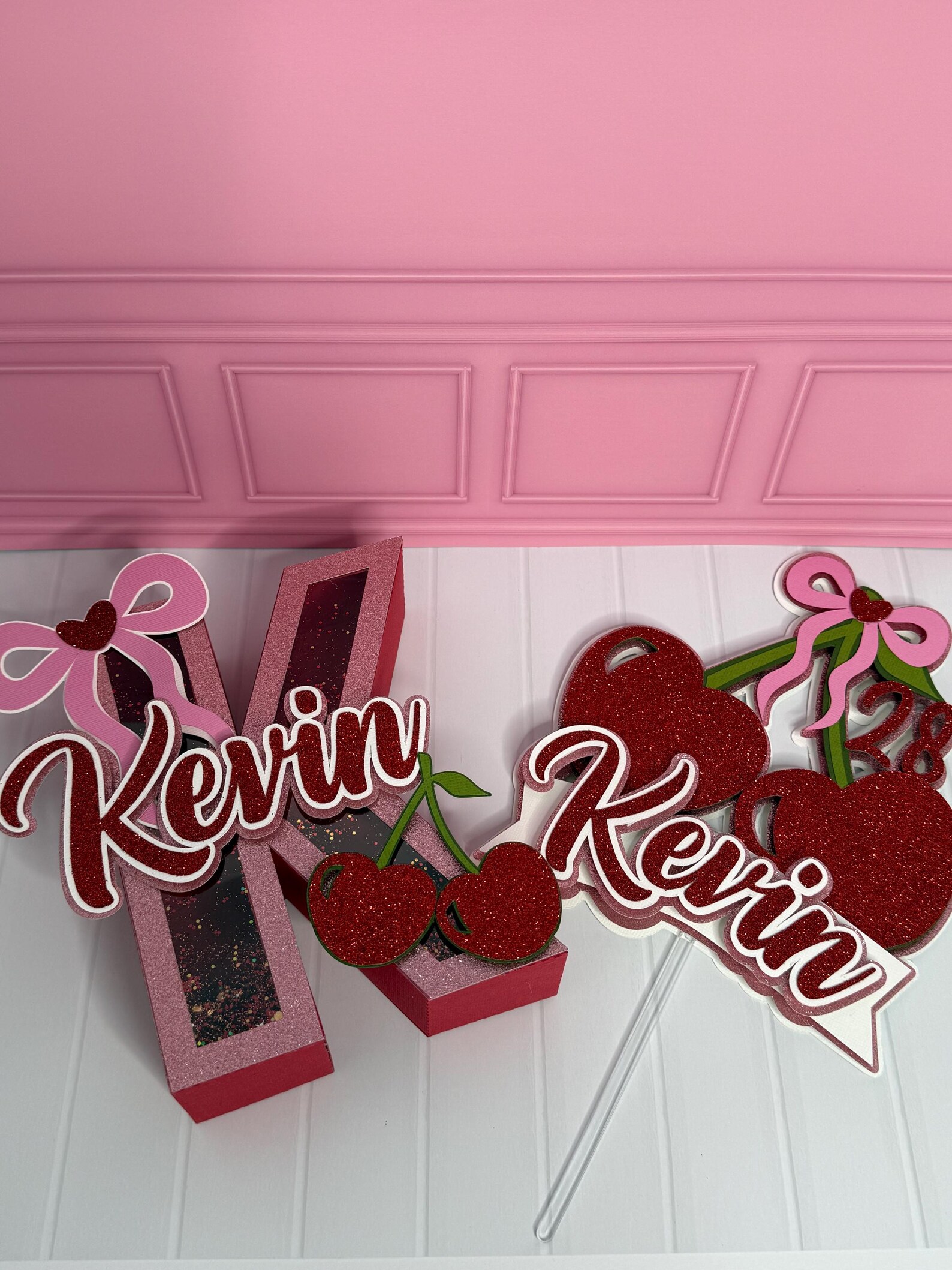Coquette Cherry 3D Letter: Party Table Decor Cherry - Etsy