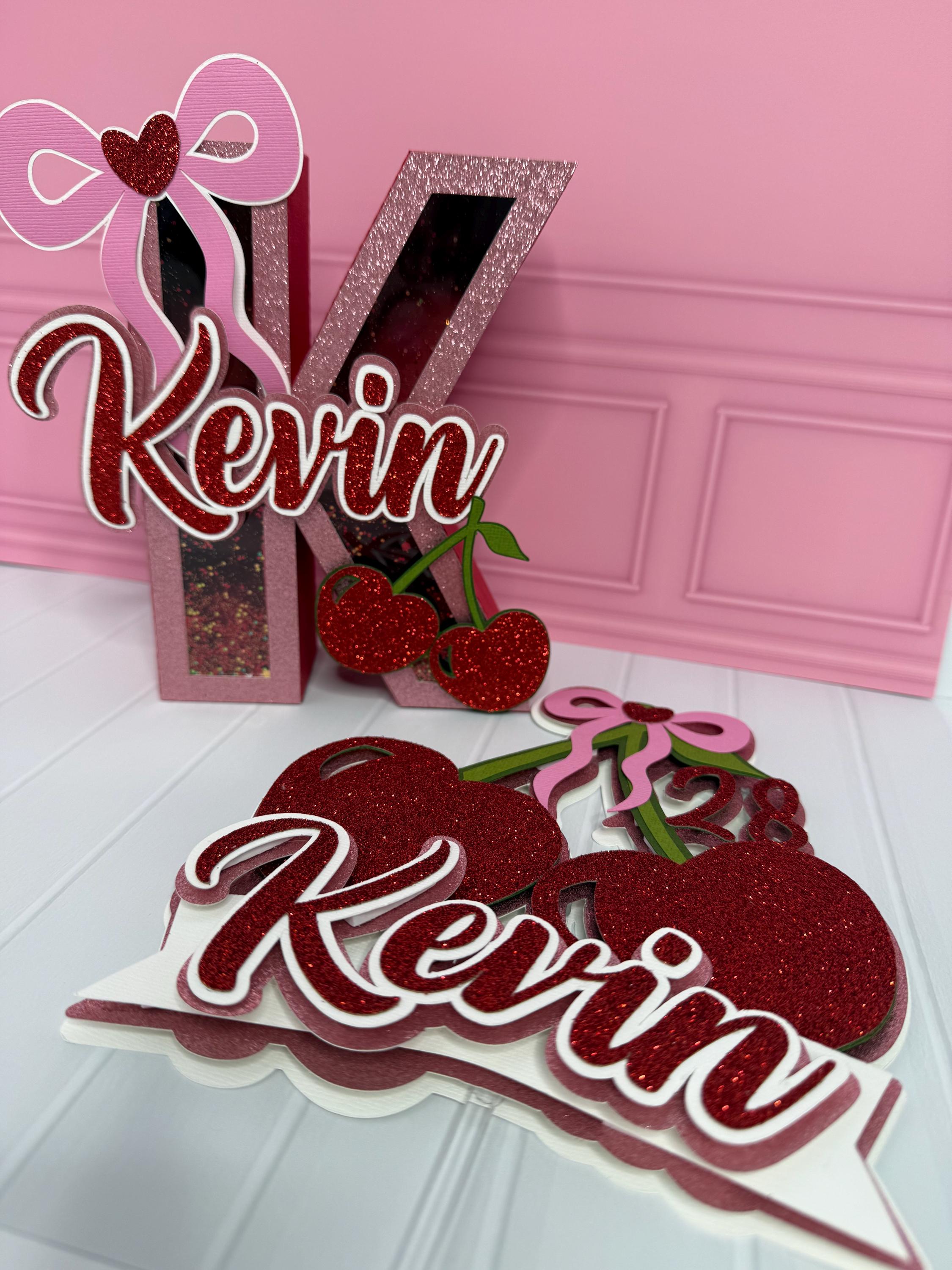 Cherry and Bow Cake Topper First Birthday Party Decorations Coquette ...