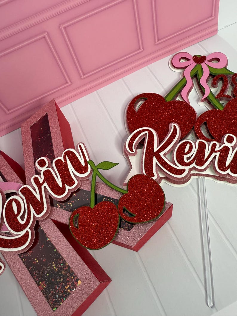 Coquette Cherry 3D Letter: Party Table Decor Cherry - Etsy