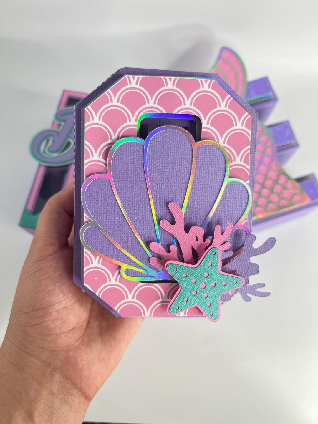 Mermaid Party 3D Letter: Purple & Pink Under the Sea Decor - Etsy