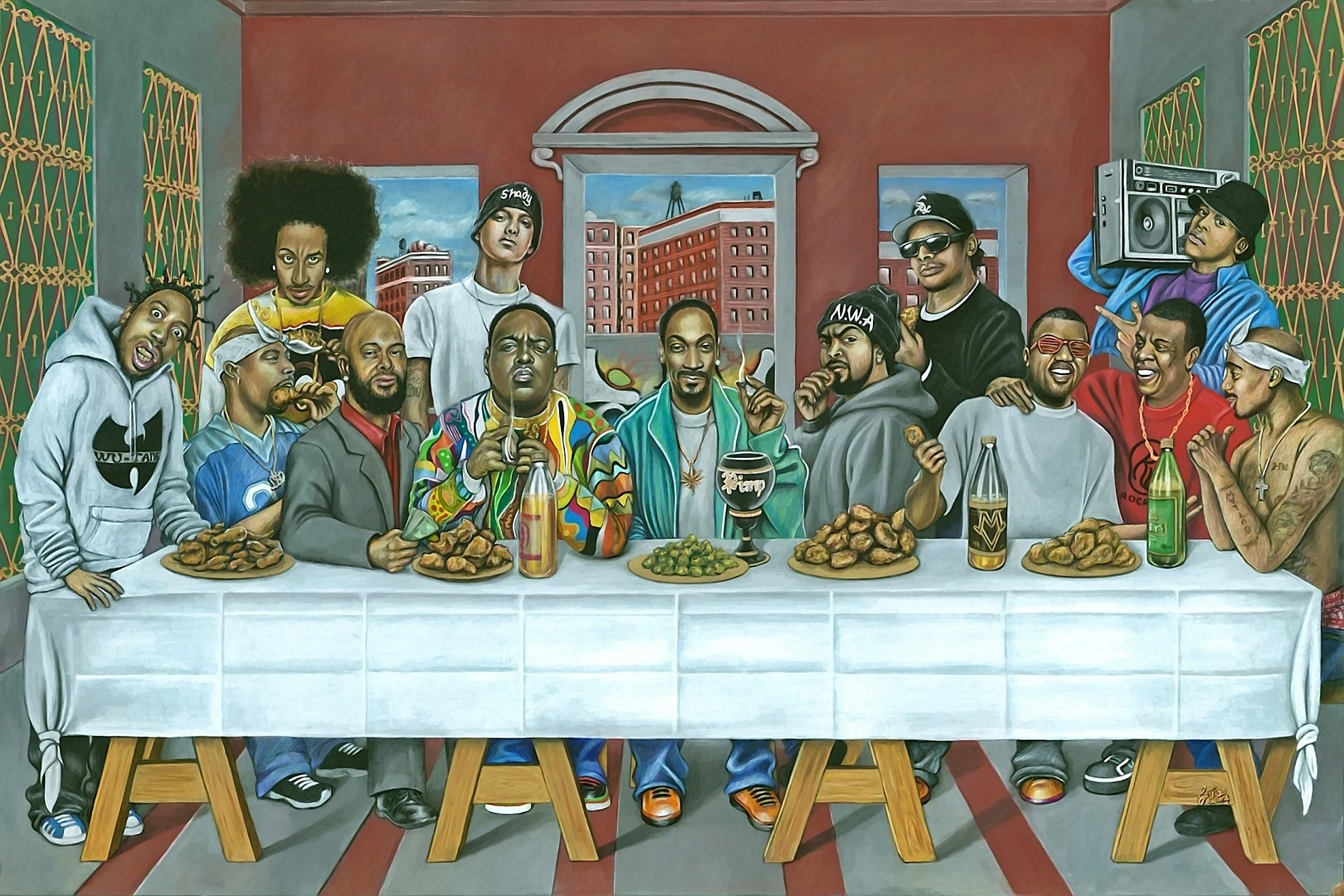 Last Supper Parody Wallpaper