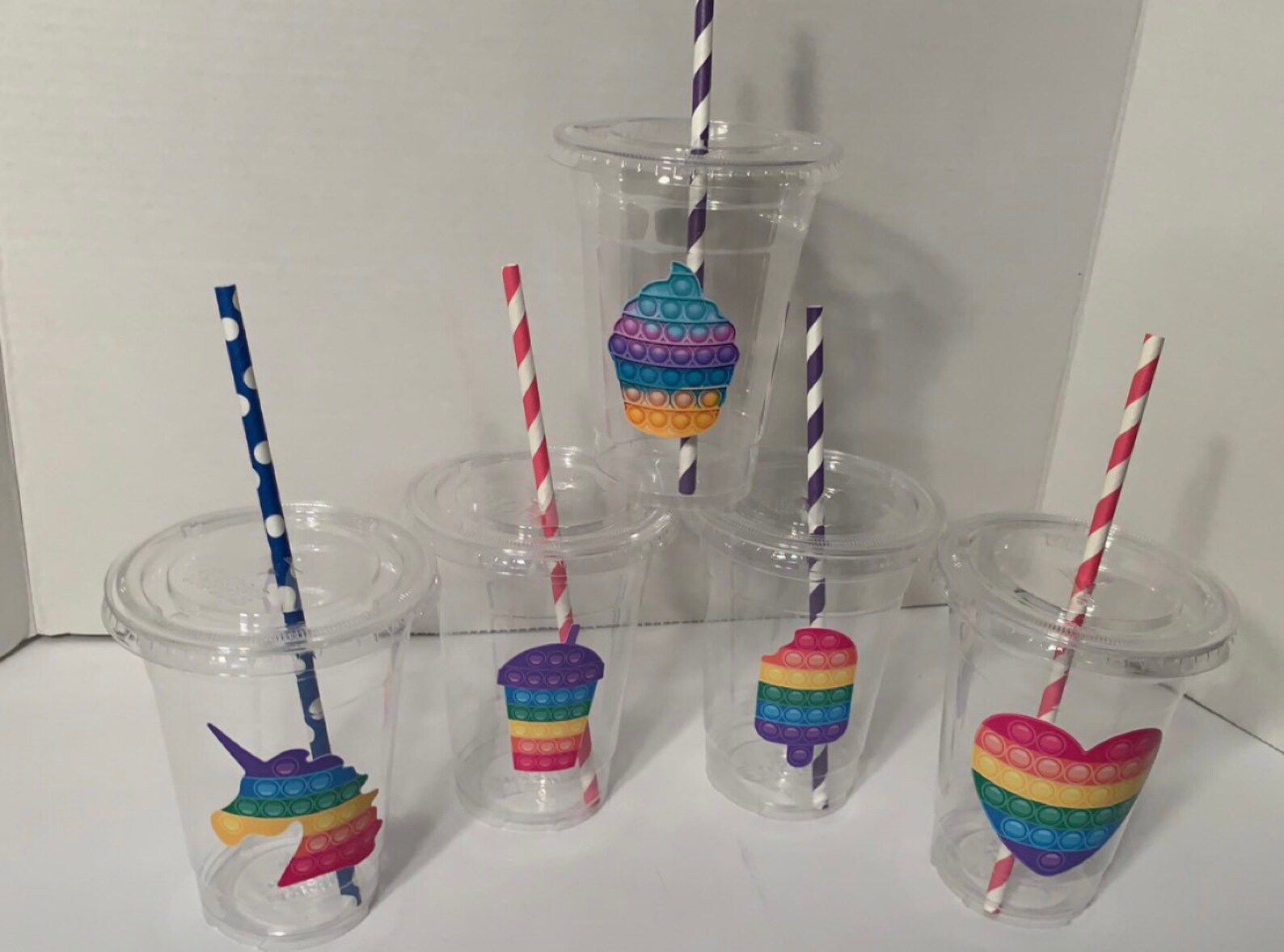 Pop It Themed Cups With Lids and Straws Pop It Cups Pop It | Etsy