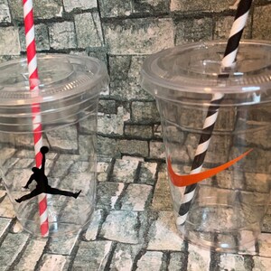 Themed Cups With Lids and Straws, Shoe Themed Cups, Sneaker Ball Favors ...