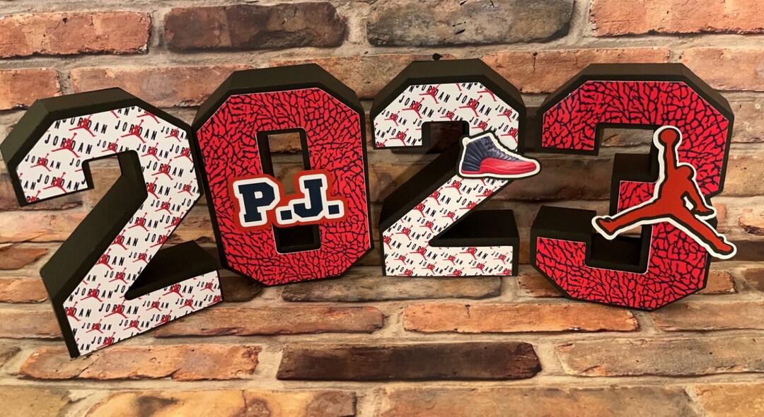 Airman 3D Number 2023, Sneaker Head Party Decor, Jumpman 3D Numbers ...