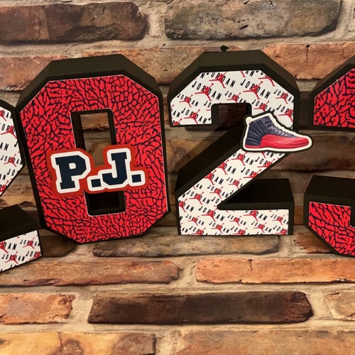 Airman 3D Number 2023 Sneaker Head Party Decor Jumpman 3D - Etsy