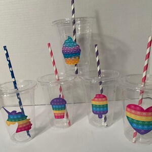 Pop It Themed Cups With Lids and Straws, Pop It Cups, Pop It Favors - Etsy