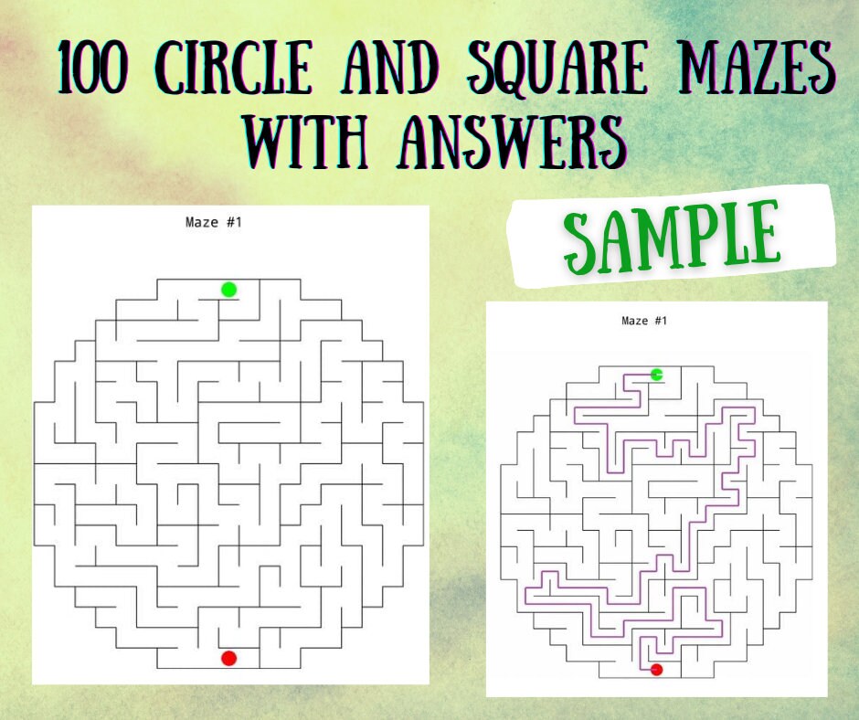 Fun and Challenging Mazes for Kids Activities, 100 Mazes and Solutions ...