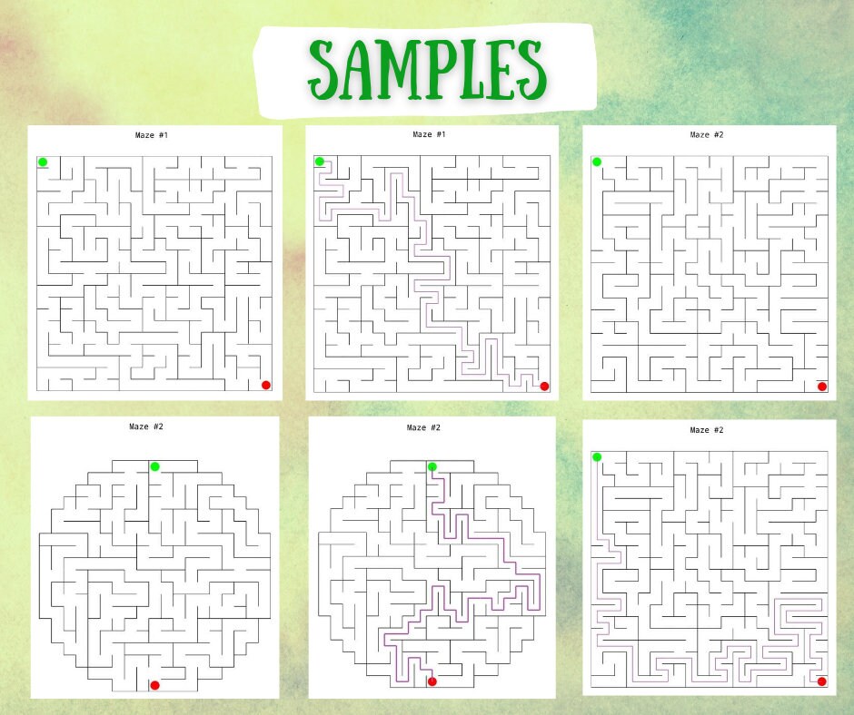 Fun and Challenging Mazes for Kids Activities, 100 Mazes and Solutions ...