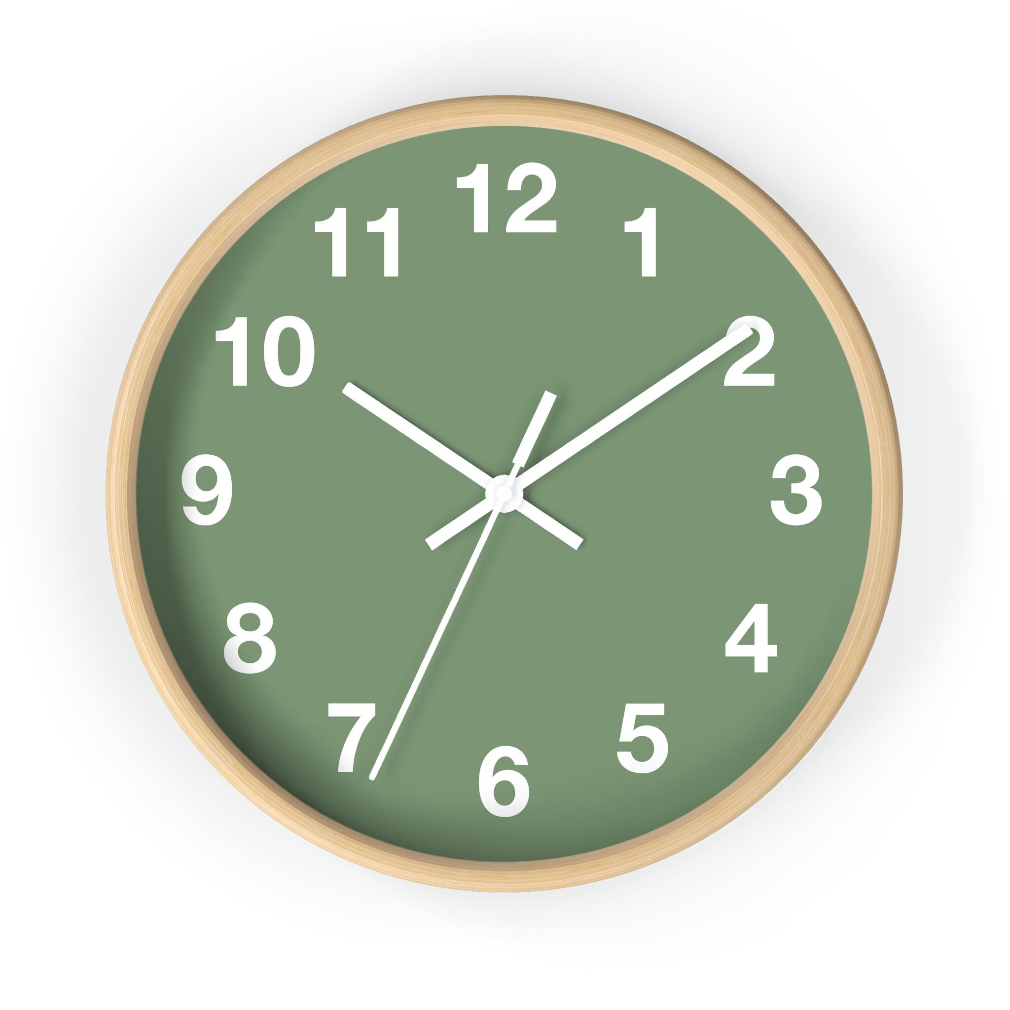 Military Green Wall Clock With Numbers, Modern Simple Design Clock - Etsy