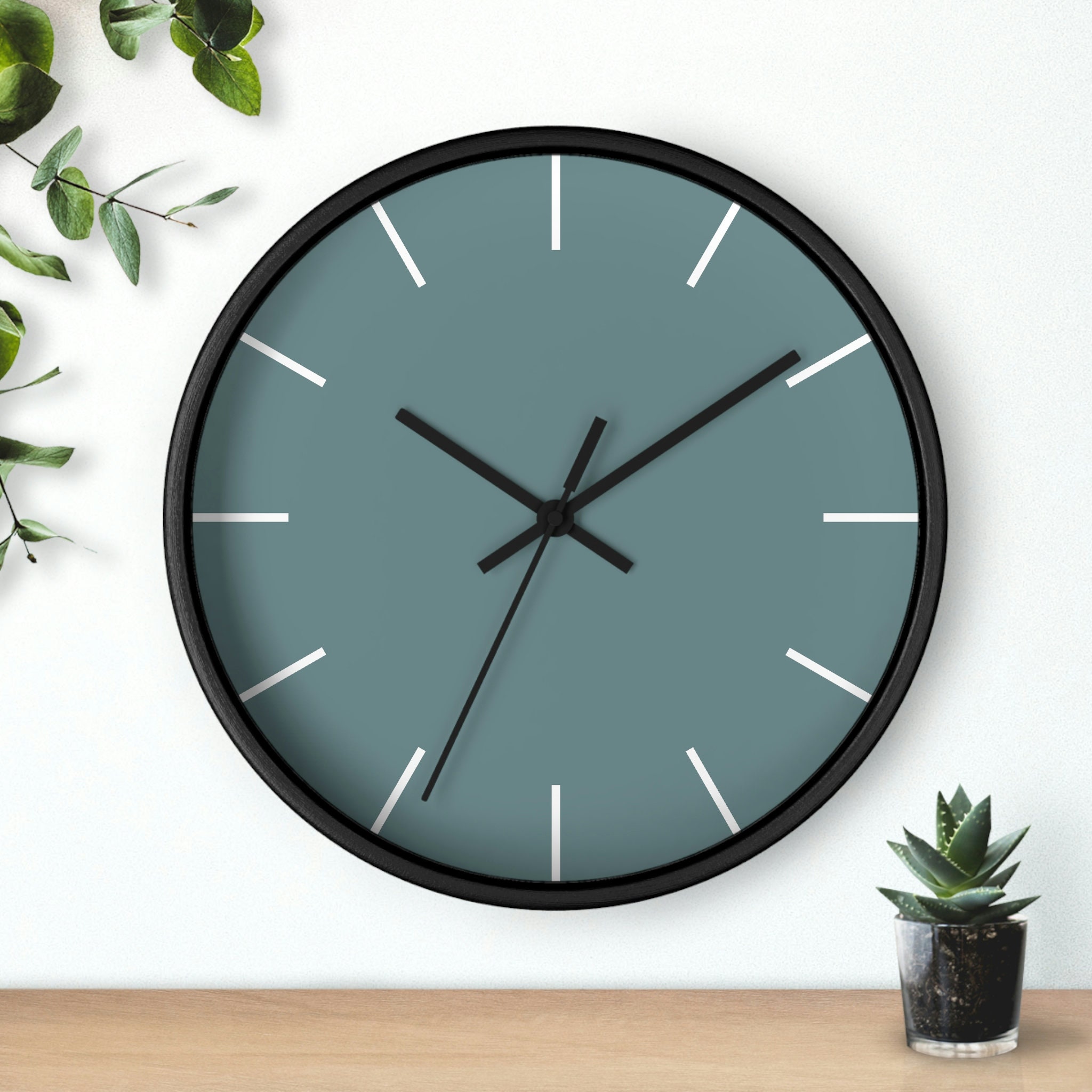 Dusty Blue Wall Clock, Modern Simple Design Clock - Etsy