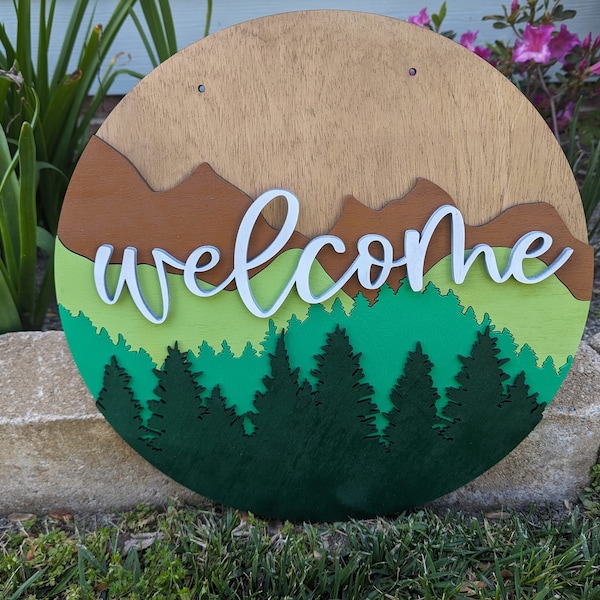 Mountain Door Hanger - Etsy