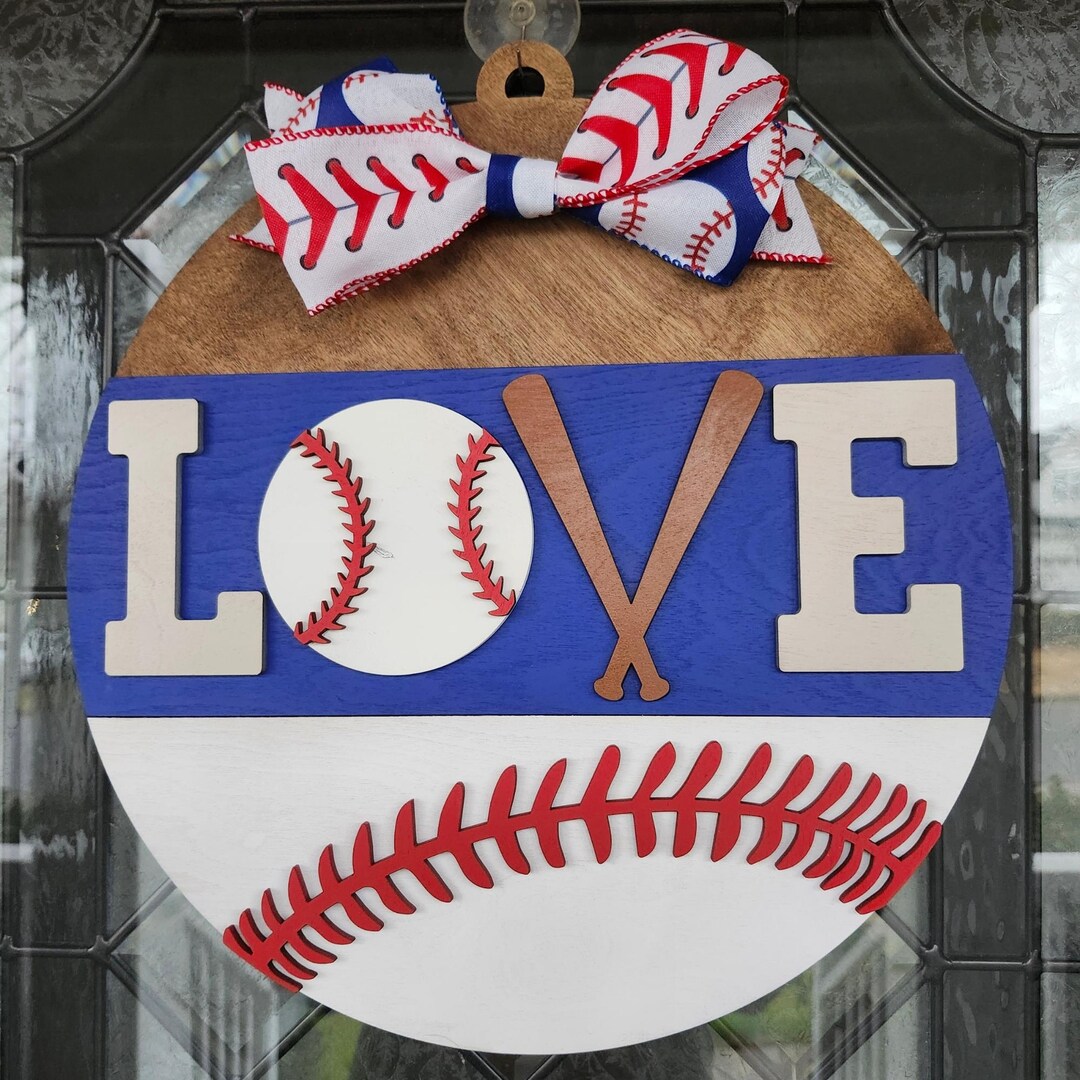 Baseball LOVE Door Hanger – Sports Decor, Baseball Lover Gift, Front ...