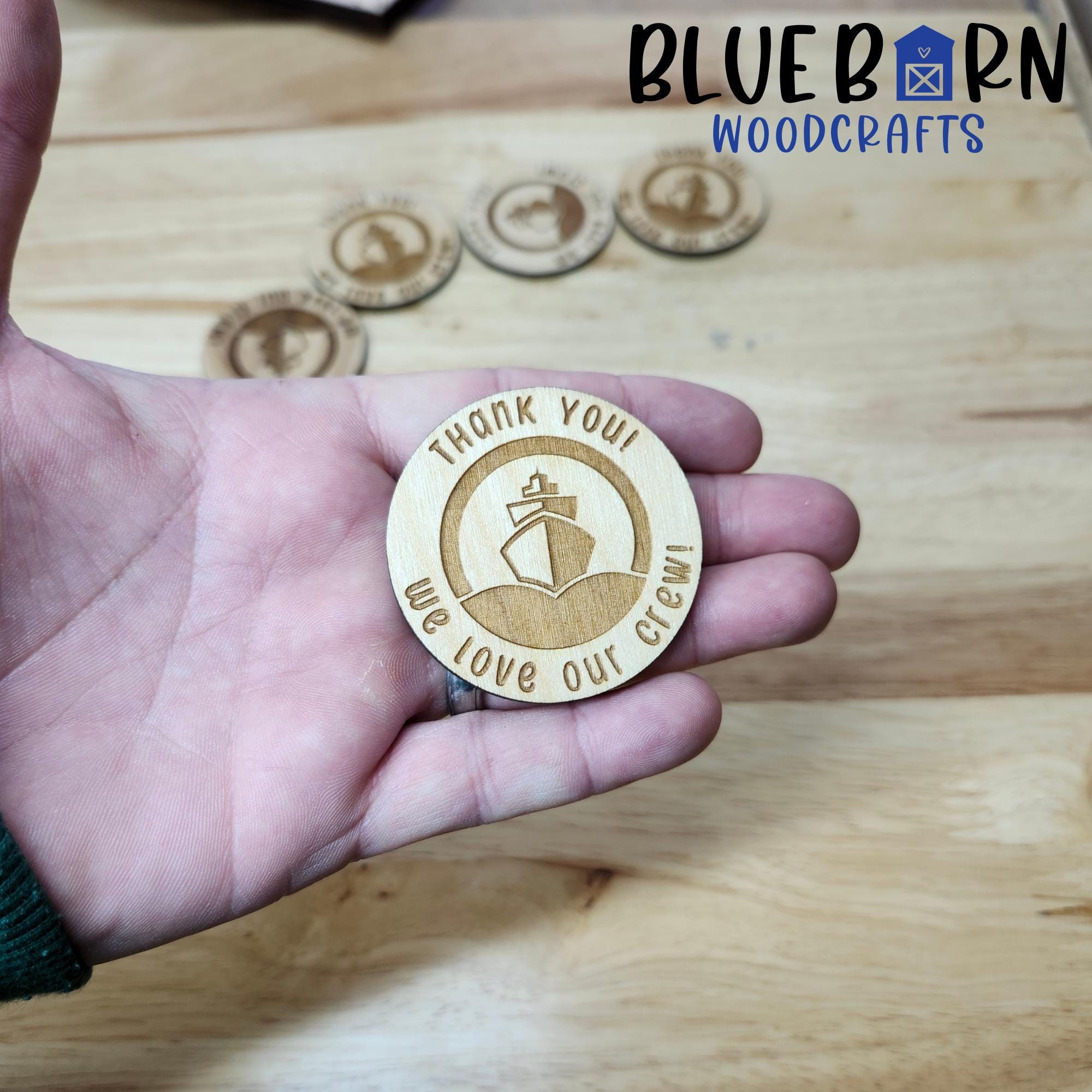 Personalized Cruise Crew Thank You Wooden Tokens: Engraved Cruise Gifts ...