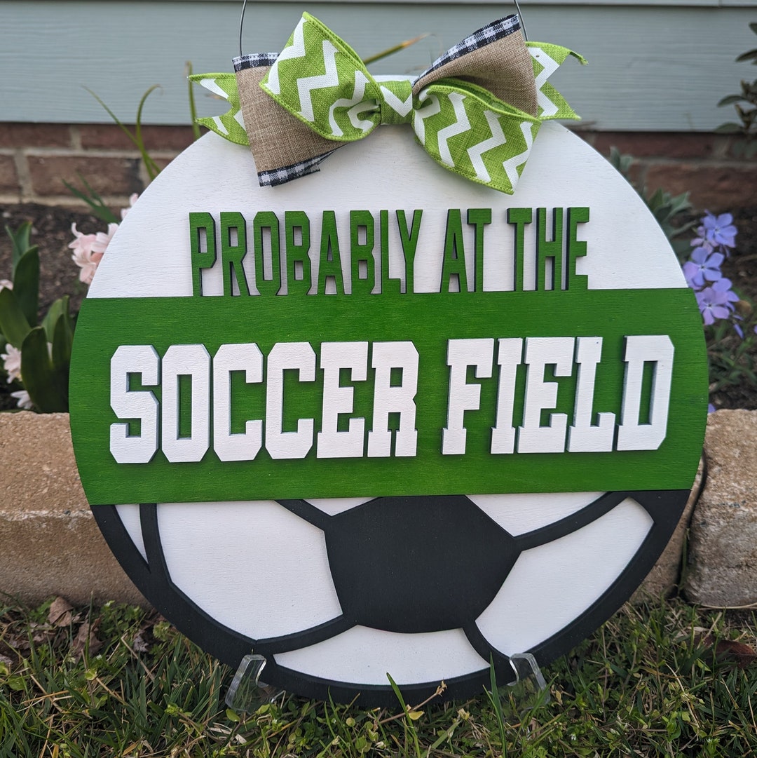 Soccer Door Hanger | Soccer Field Home Decor | Soccer Theme| Sports ...