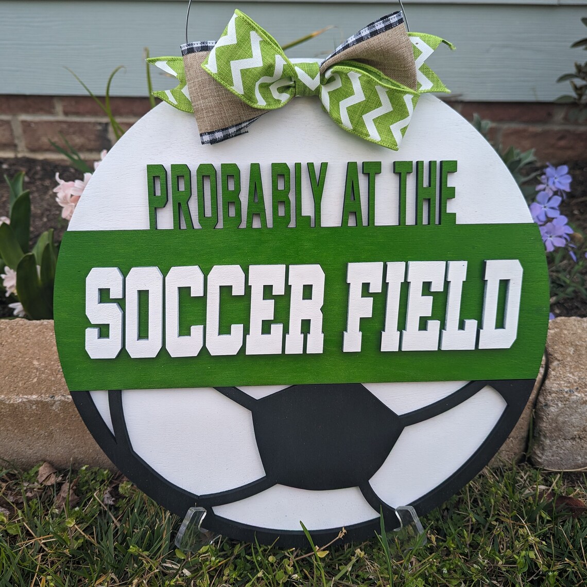 Soccer Door Hanger | Soccer Field Home Decor | Soccer Theme| Sports ...