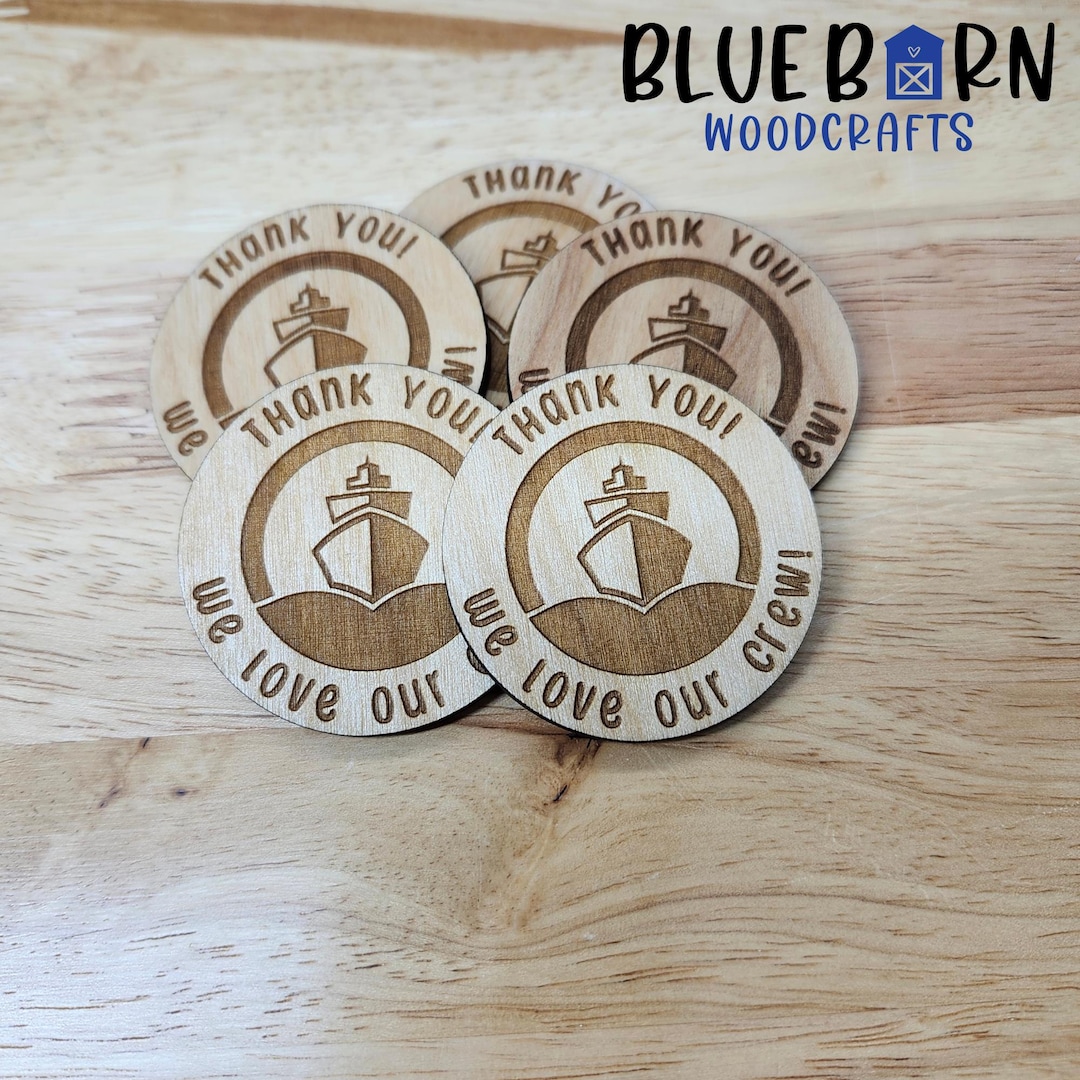 Personalized Cruise Crew Thank You Wooden Tokens: Engraved Cruise Gifts ...
