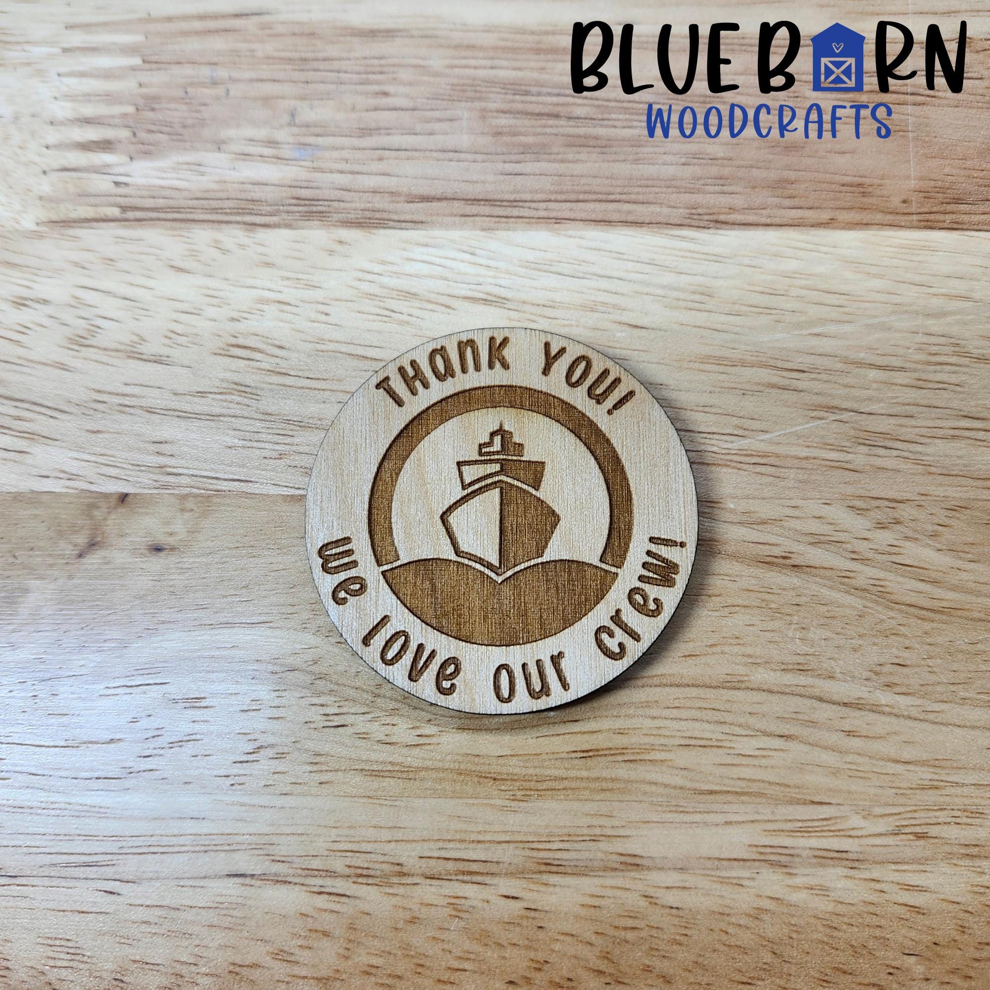 Personalized Cruise Crew Thank You Wooden Tokens: Engraved Cruise Gifts ...