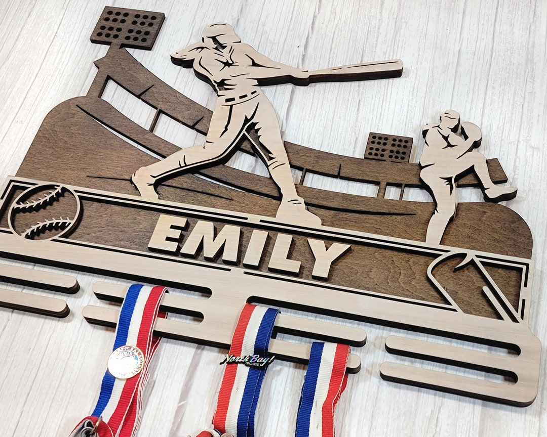 Personalized Baseball Softball Sports Medal Holder| Custom Trophy ...