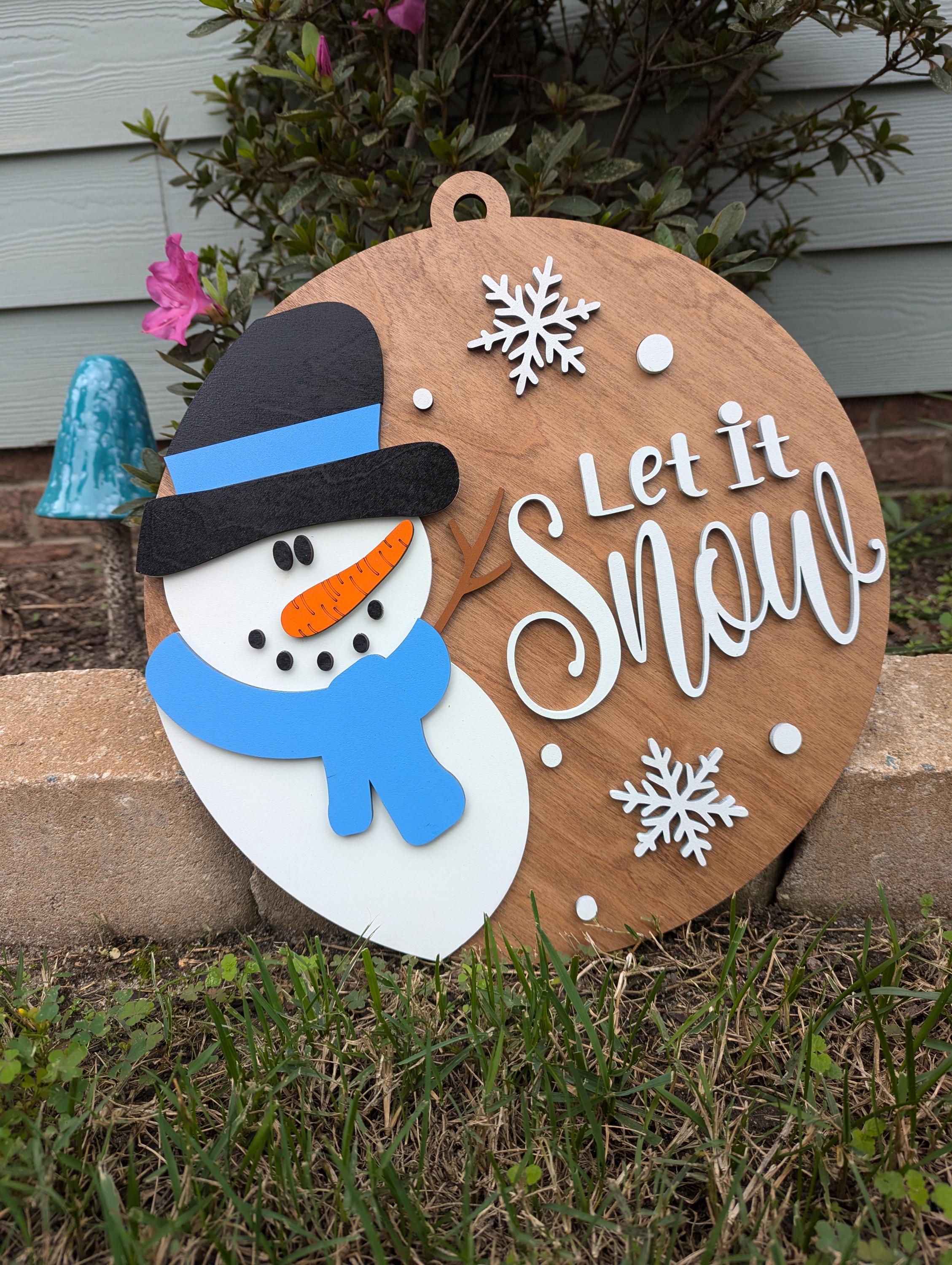 Let It Snow Door Hanger Porch Decor - Etsy