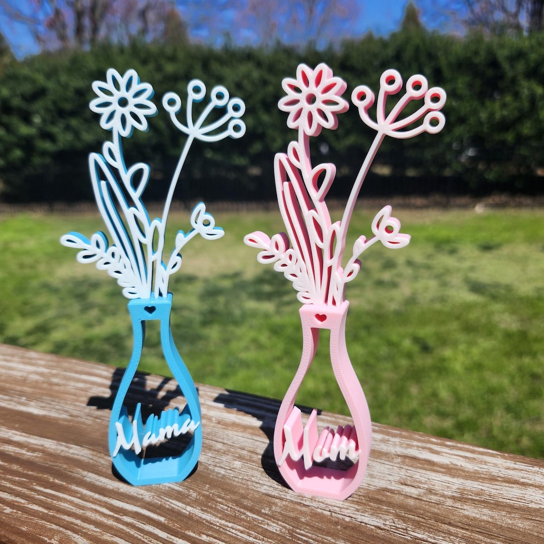 3d-printed Mothers Day Vase and Flowers| Mom Gifts | Mother's Day Decor ...