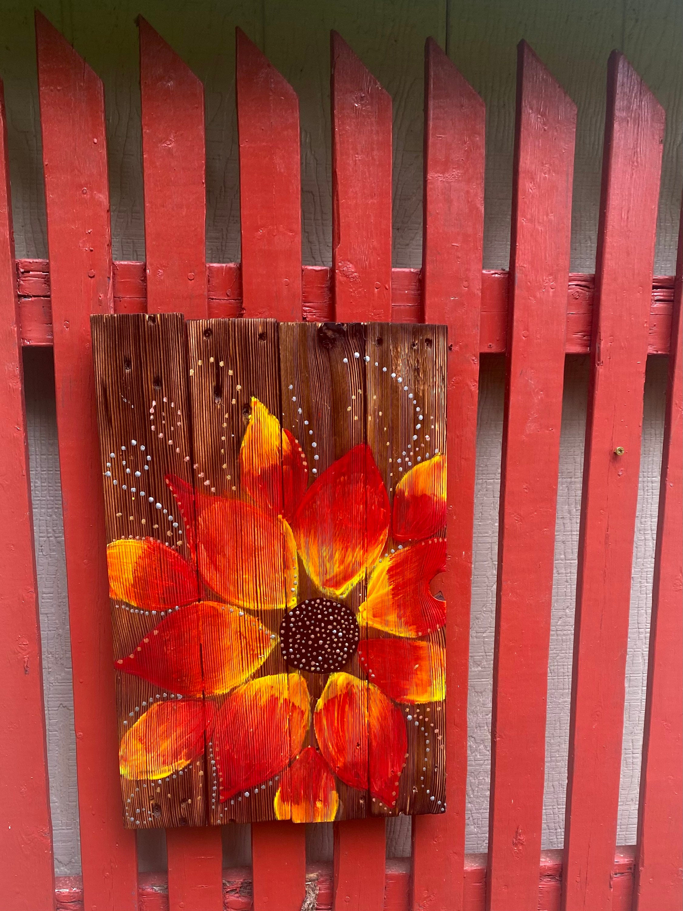 Shou Sugi Ban Unicorn Spit Flower Wall Decor - Etsy