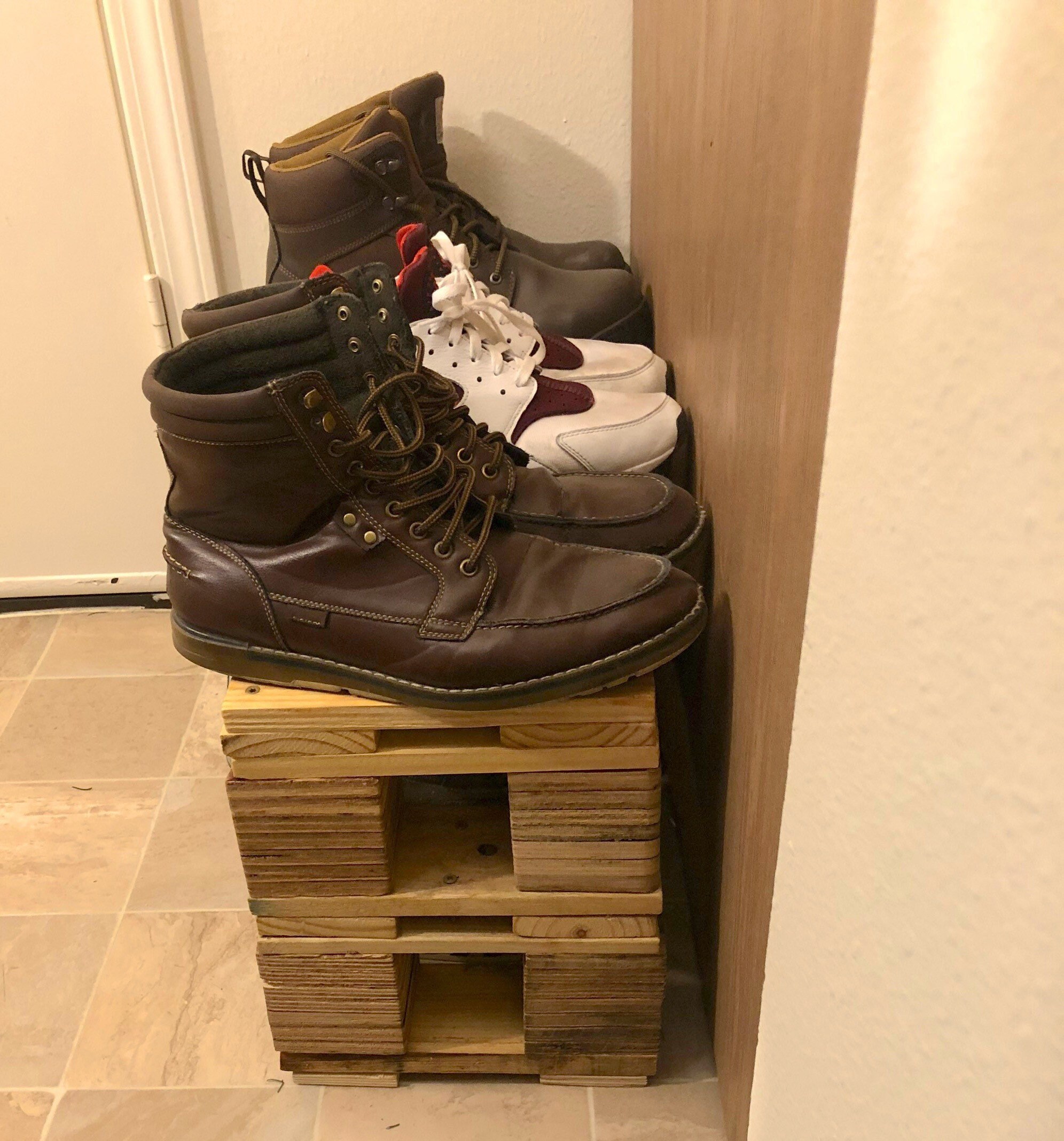 Refinished Wood Block Pallet Shoe Shelve Unit - Etsy