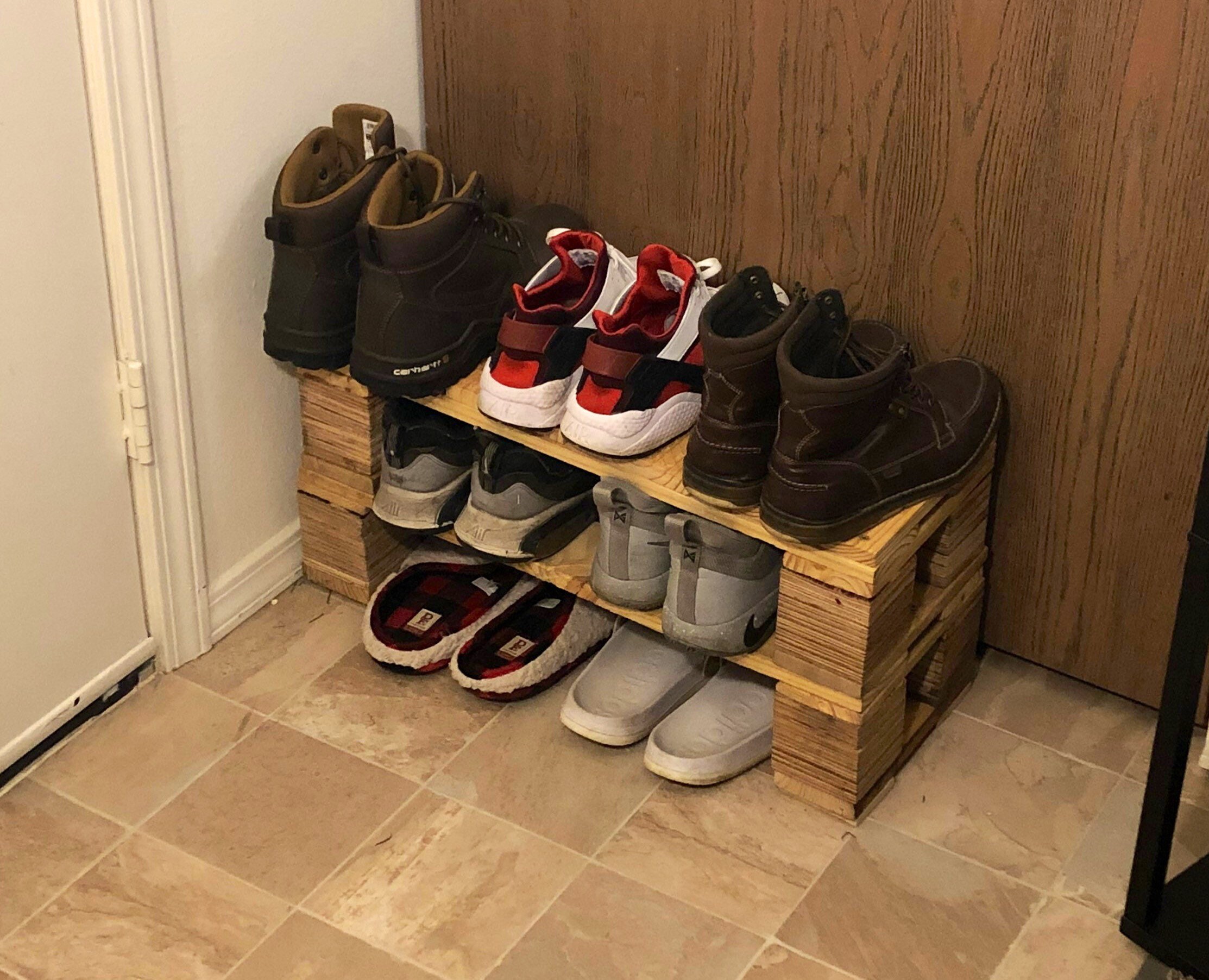 Refinished Wood Block Pallet Shoe Shelve Unit - Etsy
