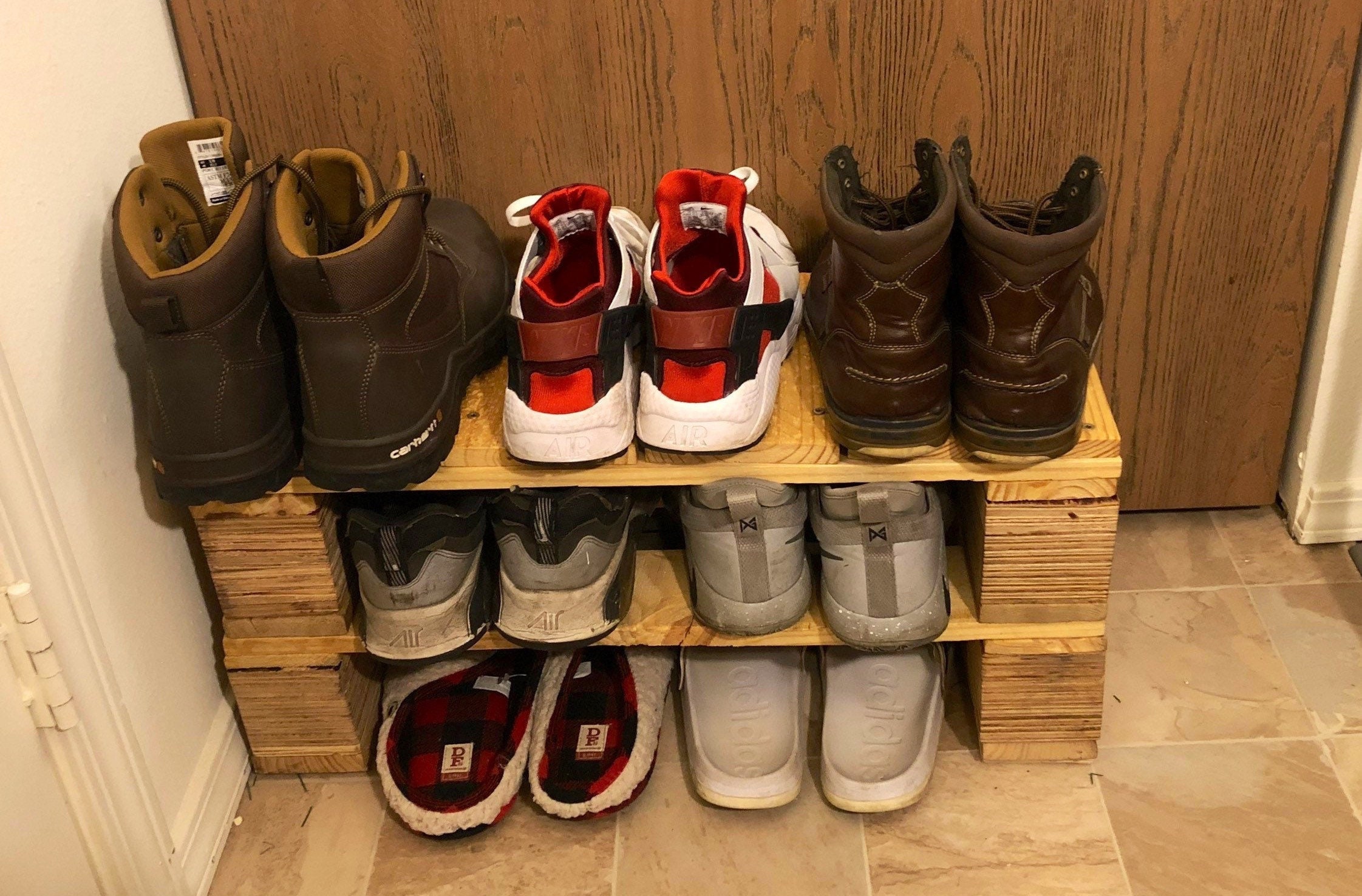 Refinished Wood Block Pallet Shoe Shelve Unit - Etsy