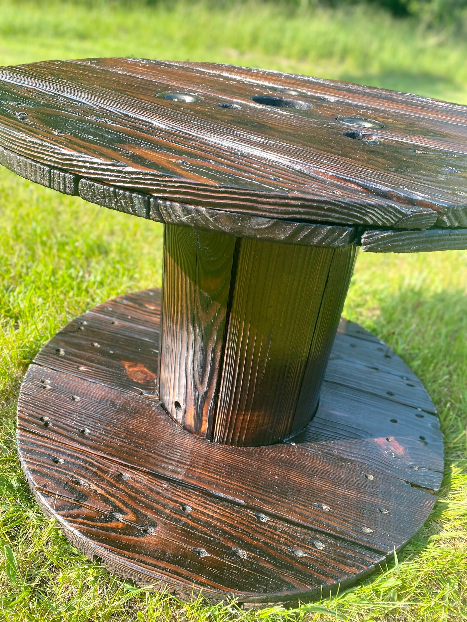 Outdoor Shou Sugi Ban Spool Table - Etsy