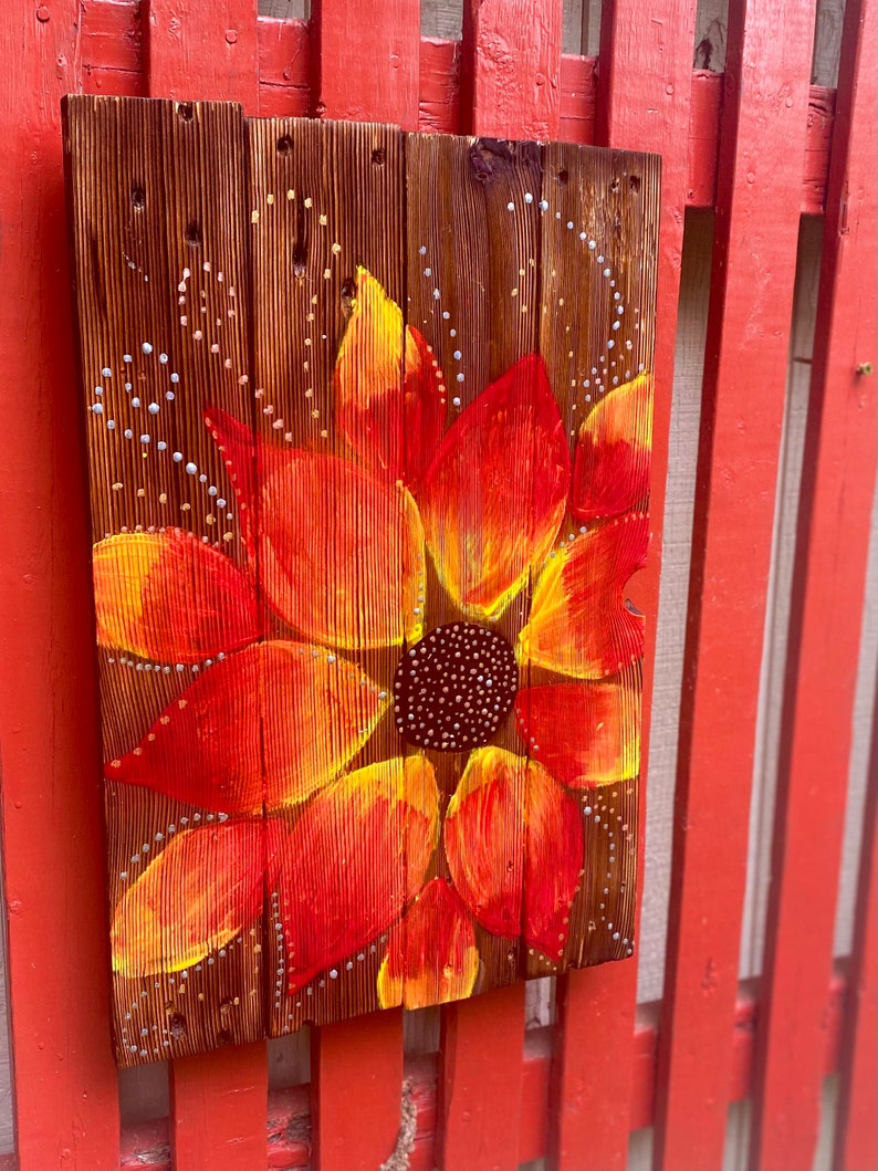 Shou Sugi Ban Unicorn Spit Flower Wall Decor - Etsy