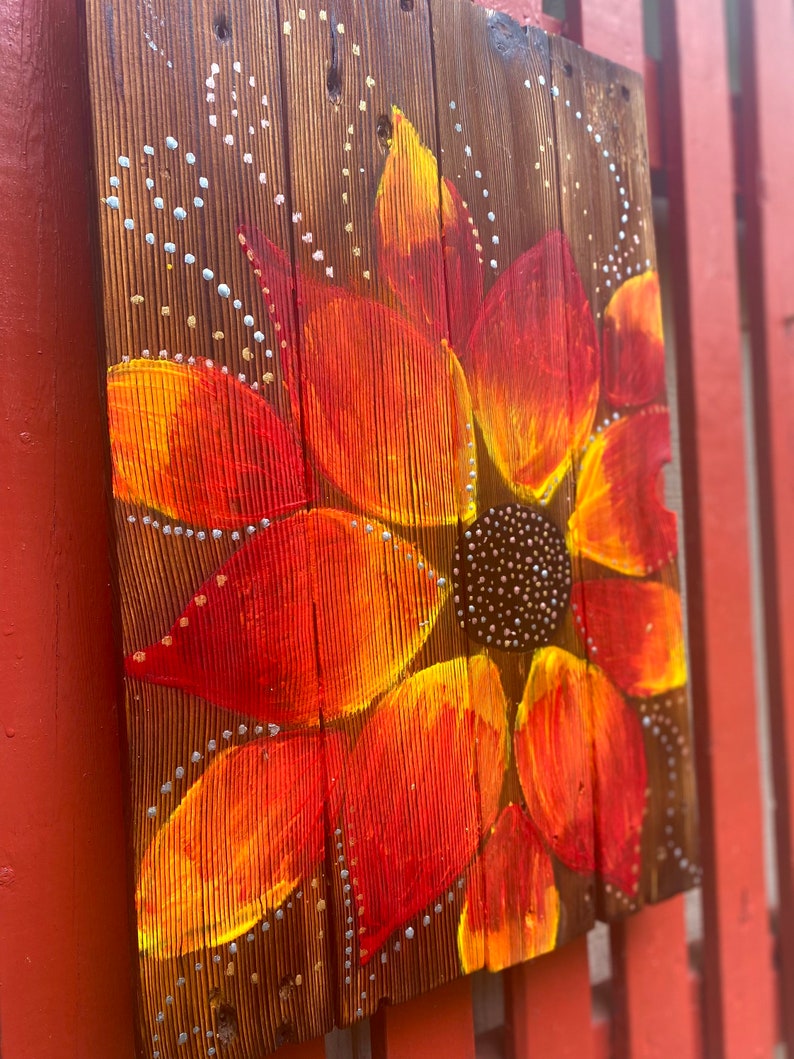 Shou Sugi Ban Unicorn Spit Flower Wall Decor - Etsy