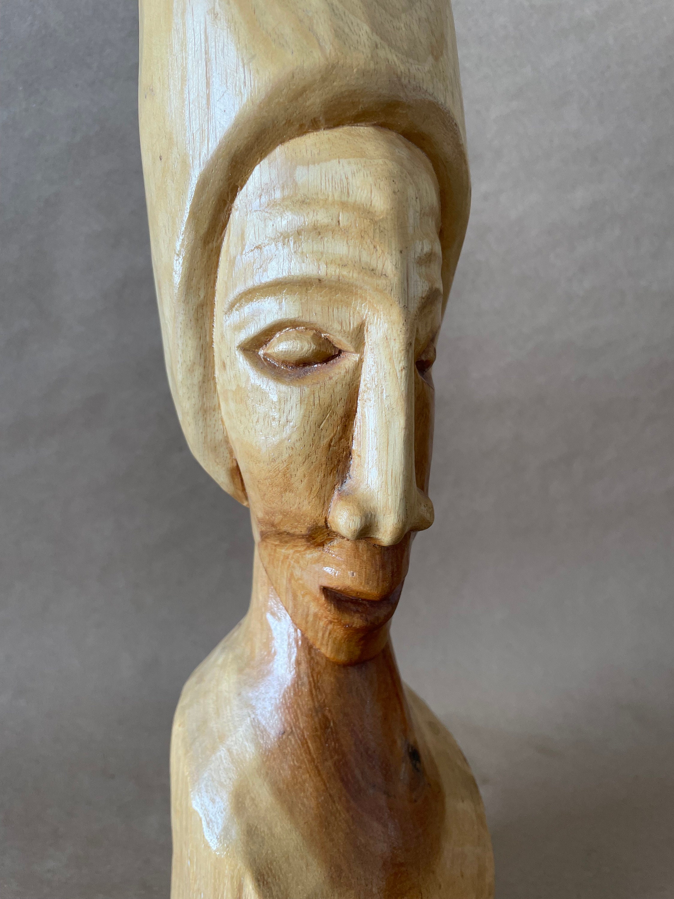 Vintage Large Wood Face Sculpture Carving - Etsy