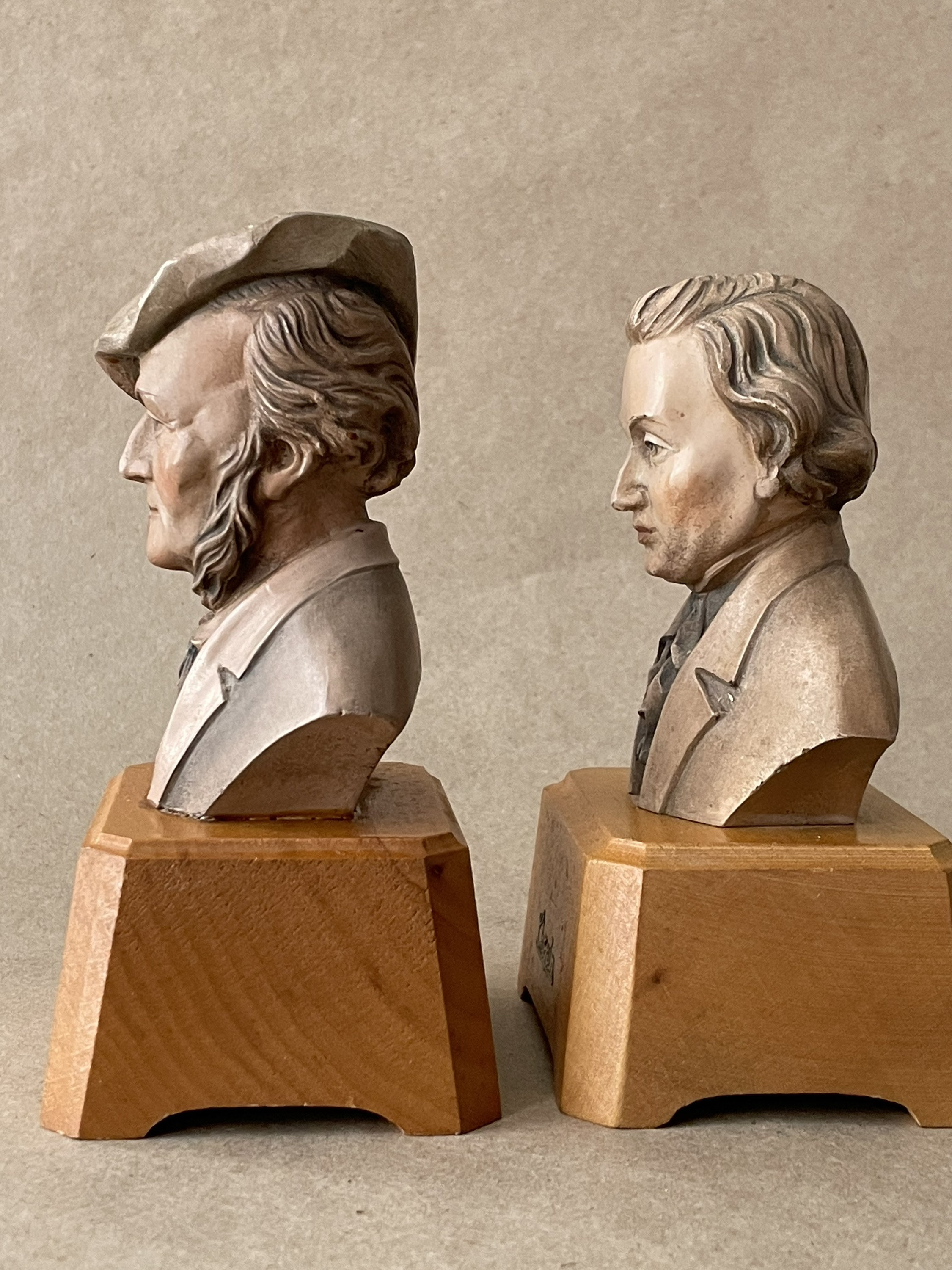 Vintage Pair of Composer Busts Chopin Wagner Made in Italy - Etsy