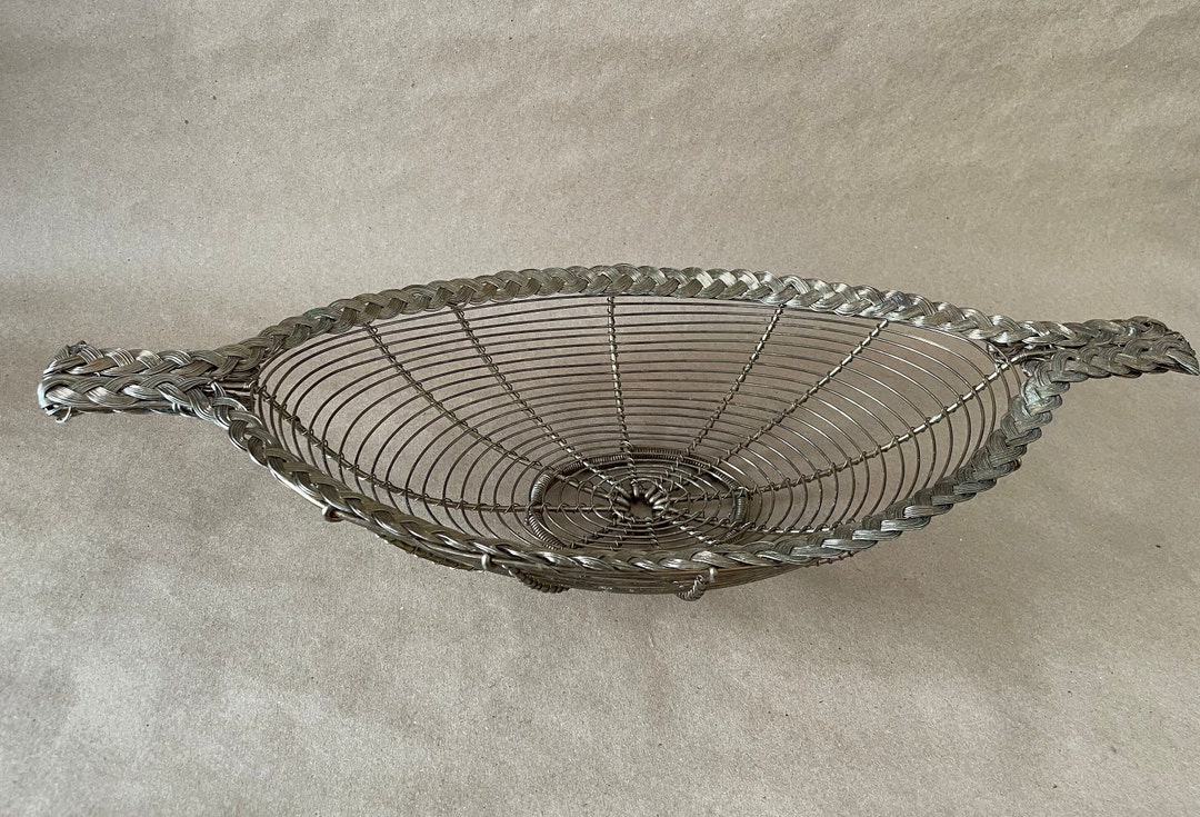 Vintage Wire Basket With Tab Handles - Etsy