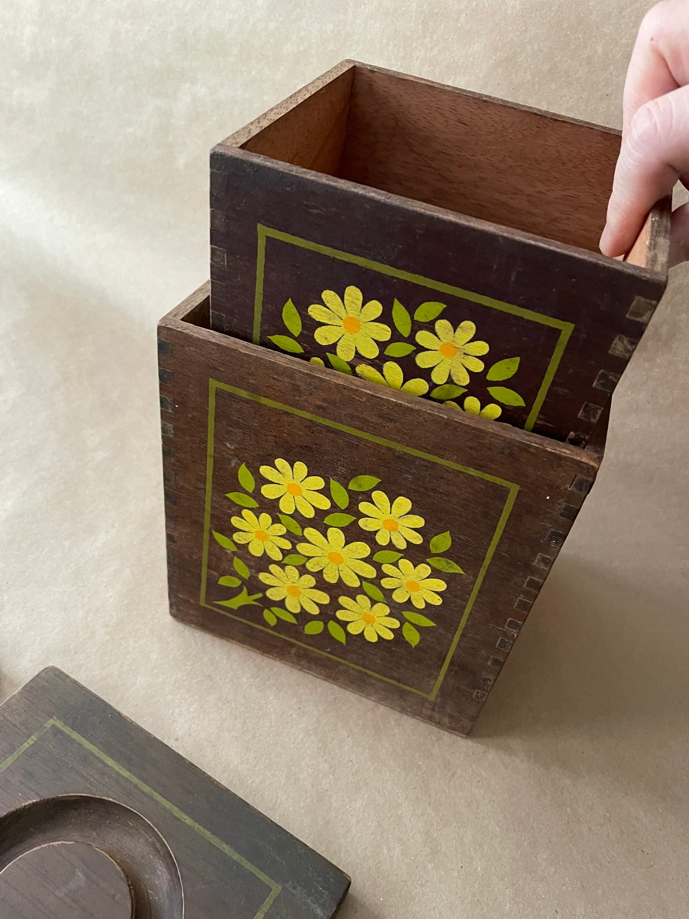 Vintage Set of Two Wooden Japanese Nesting Boxes Made by Imperial Japan ...