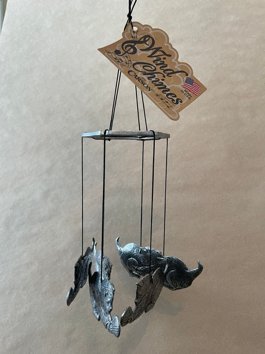 Vintage Carson Metal Cat Wind Chime With Tag - Etsy