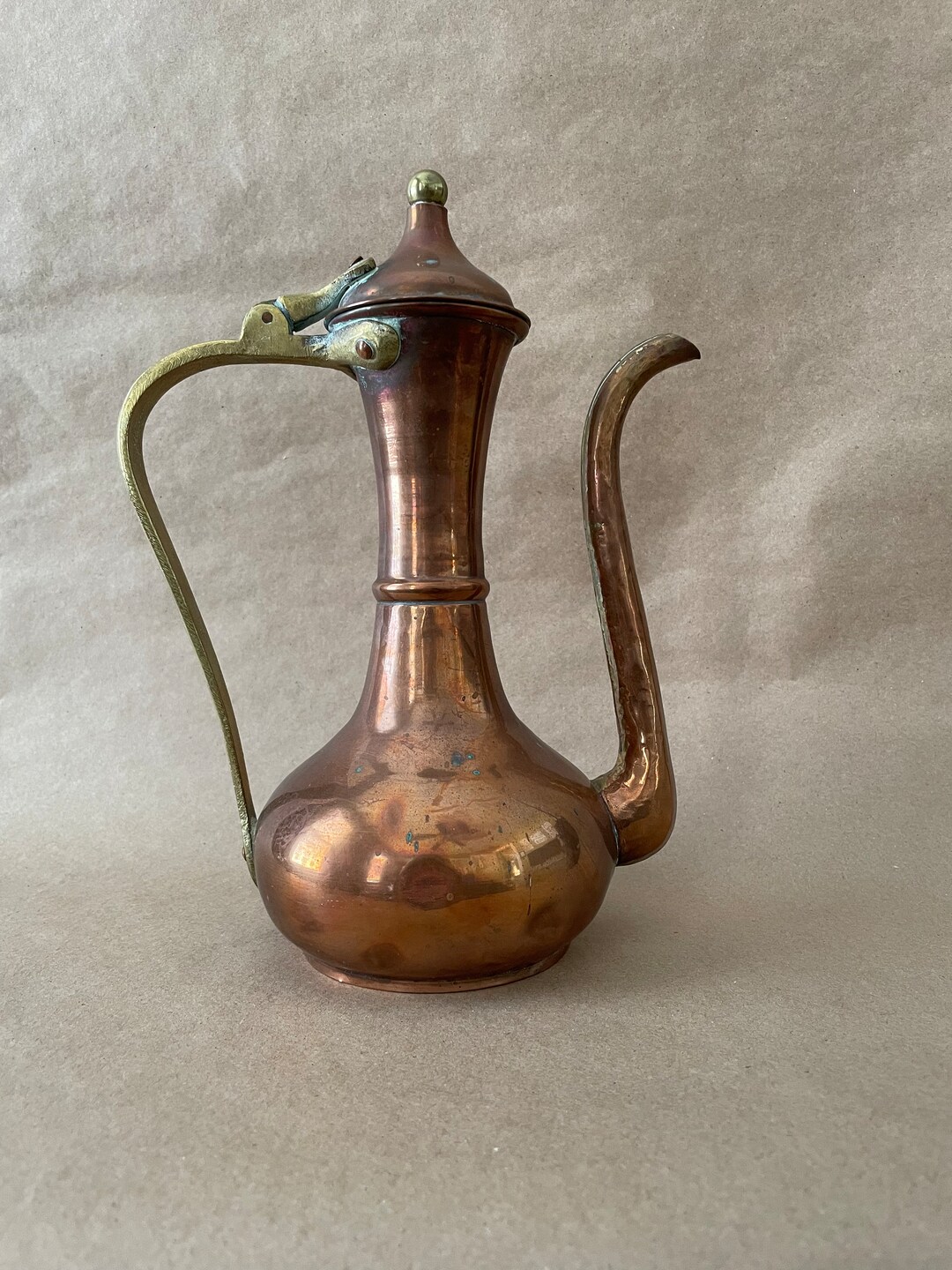 Vintage Tall Brass Kettle With Long Spout and Handle - Etsy