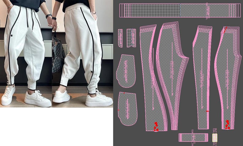 Men’s Jogger Pants Sewing Pattern PDF | Loose Fit Streetwear Trousers ...