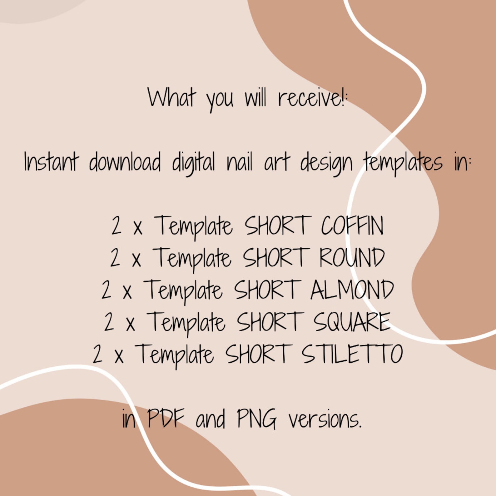 Nail Art Design Template SHORT NAILS - Digital Download | Printable and ...