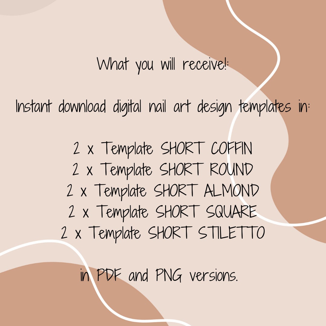 Nail Art Design Template SHORT NAILS - Digital Download | Printable and ...
