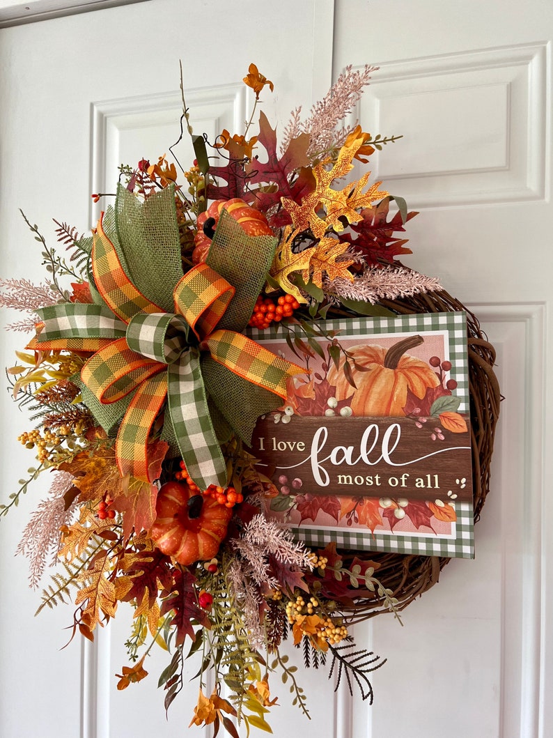 Fall Door Wreath Autumn Decor Fall Decor Farmhouse Decor - Etsy