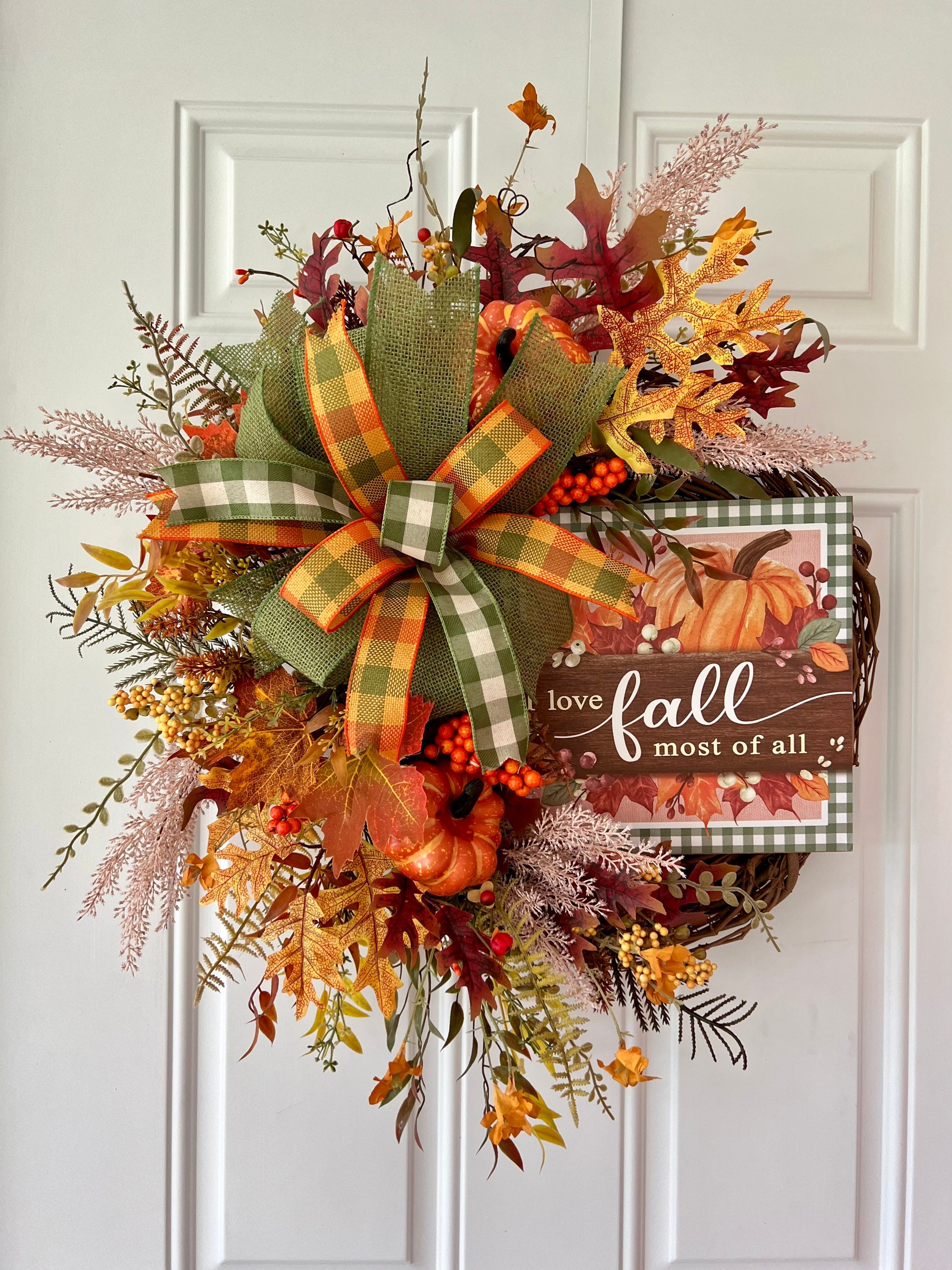 Fall Door Wreath Autumn Decor Fall Decor Farmhouse Decor - Etsy