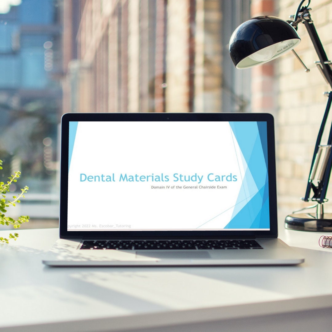 Dental Materials Study Cards, General Chairside Study Cards, - Etsy